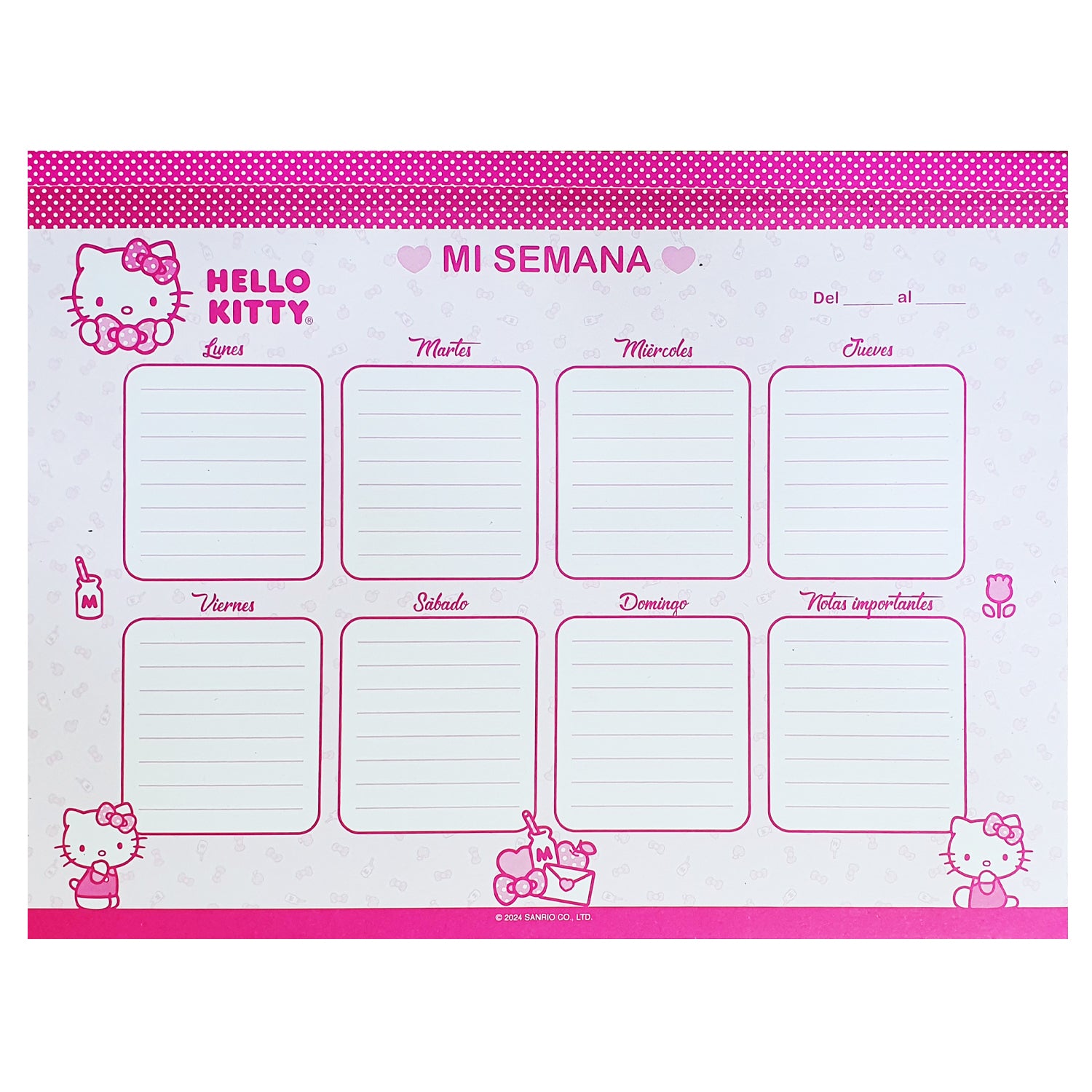SANRIO PLANNER SEMANAL CORE HELLO KITTY - MULTICOLOR – Pink City